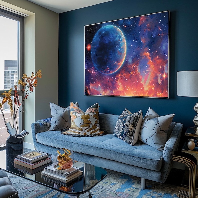 Vibrant Cosmic Wall Art - Celestial Decor for Your Home - Etsy