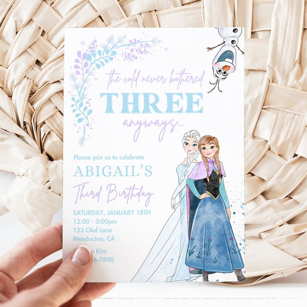 Anna Elsa Birthday Invitation - Etsy