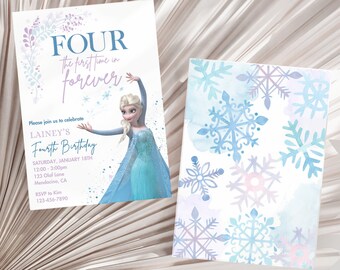 Frozen Birthday Invitation Princess Elsa Anna Invitation Olaf Party ...