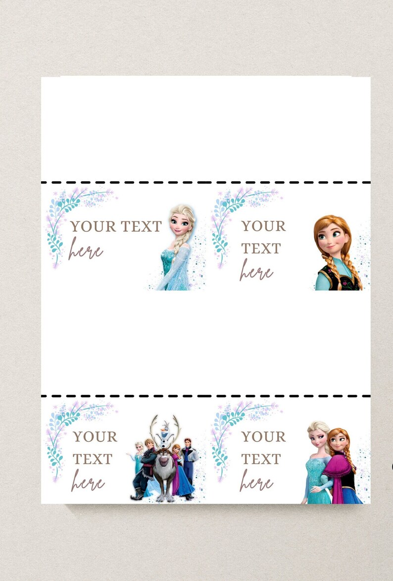 Summer Frozen Birthday Decorations, Food Labels, Elsa Anna Olaf Decor ...