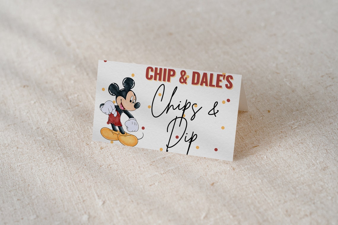 Mickey Mouse Birthday Food Labels, Mickey Mouse Food Table Tent Signs ...