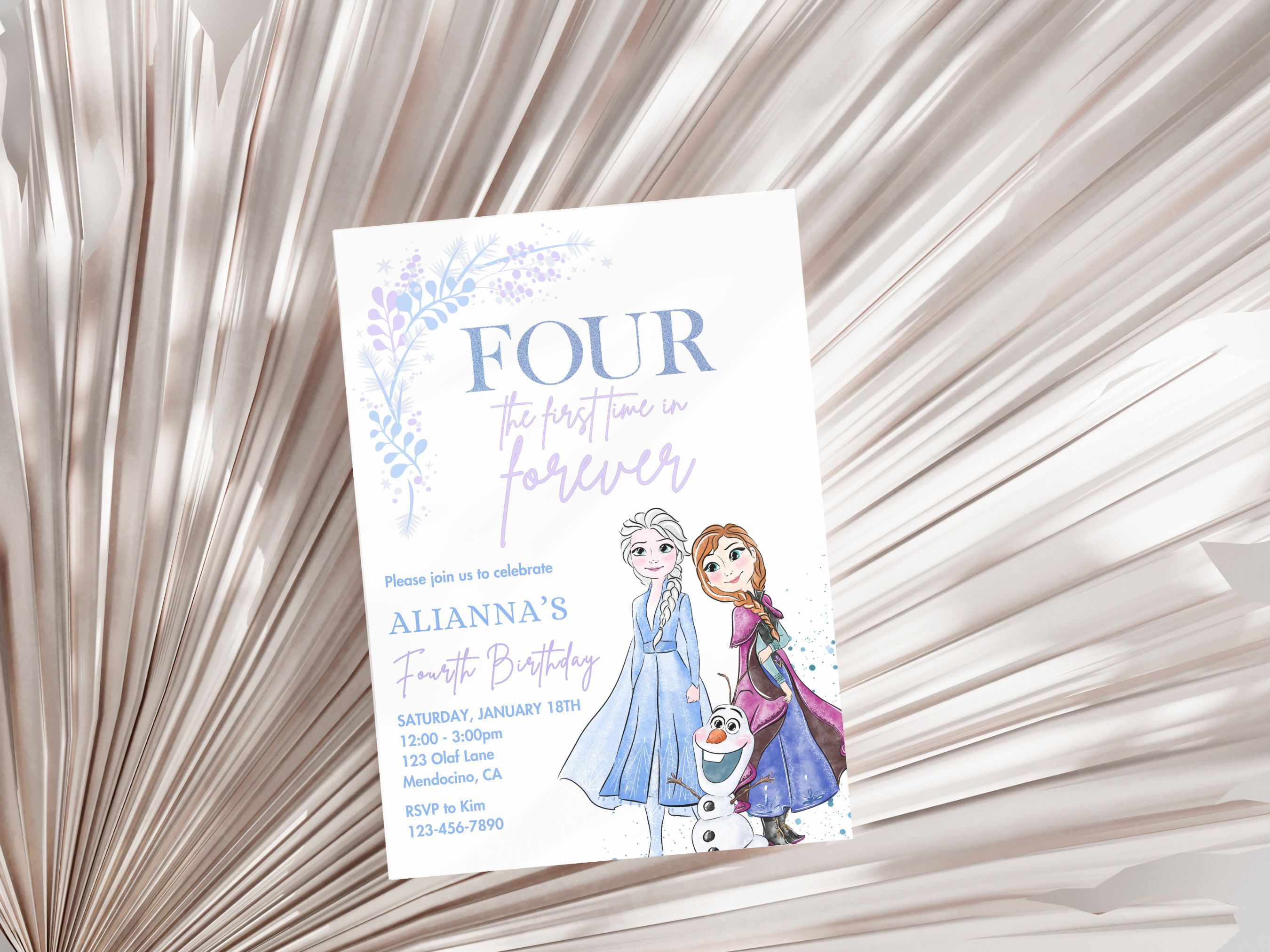 Frozen Birthday Invitation Princess Elsa Anna Invitation Olaf Party ...