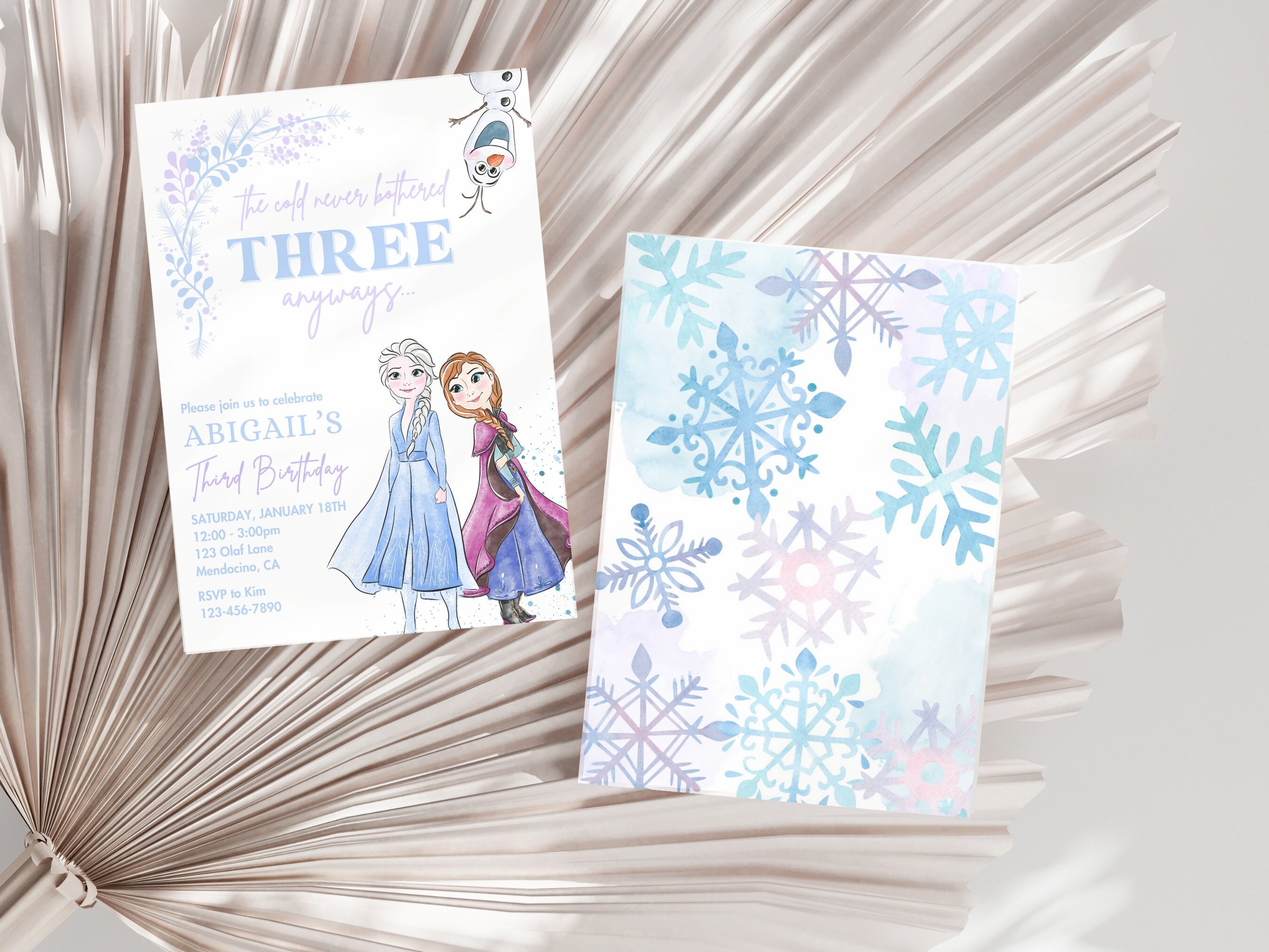 FROZEN 3rd Birthday Invitation Elsa Printable, the Cold Never Bothered ...