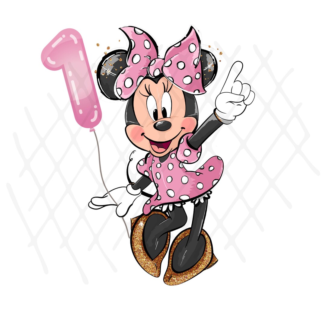Minnie First Birthday Clipart, Dress Daisies Minnie Mouse 1st Party, Oh ...