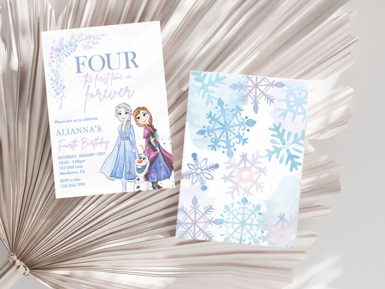 Frozen Birthday Invitation Princess Elsa Anna Invitation Olaf Party ...