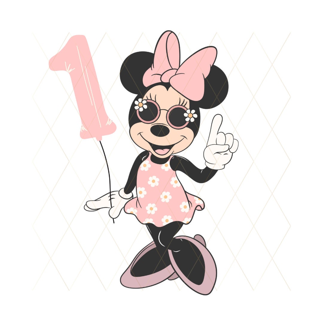 Minnie First Birthday Clipart, Dress Daisies Minnie Mouse 1st Party, Oh ...