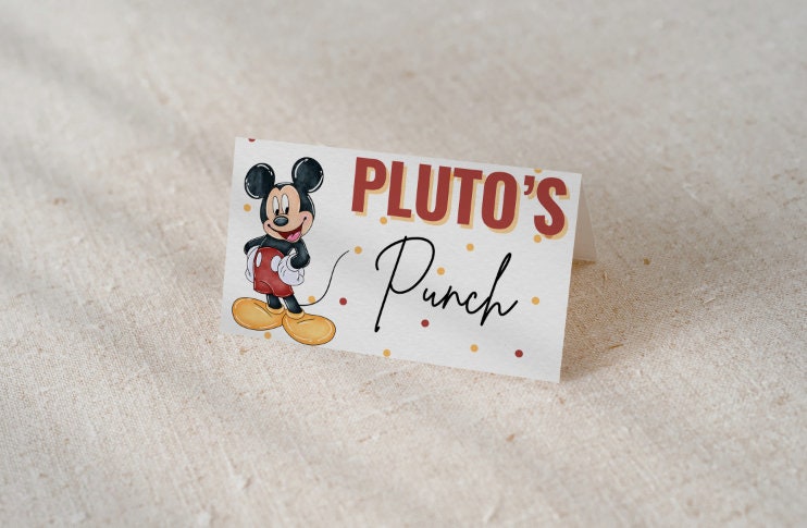 Mickey Mouse Birthday Food Labels, Mickey Mouse Food Table Tent Signs ...