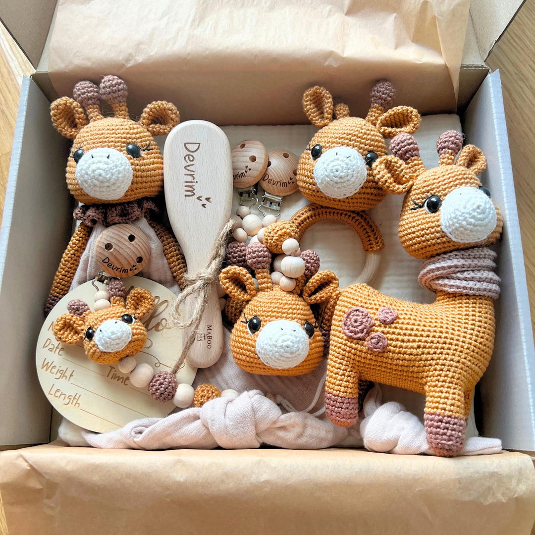 Giri Giraffe Set: Cuddly Toy L Stroller Chain L Rattle L Pacifier Chain ...