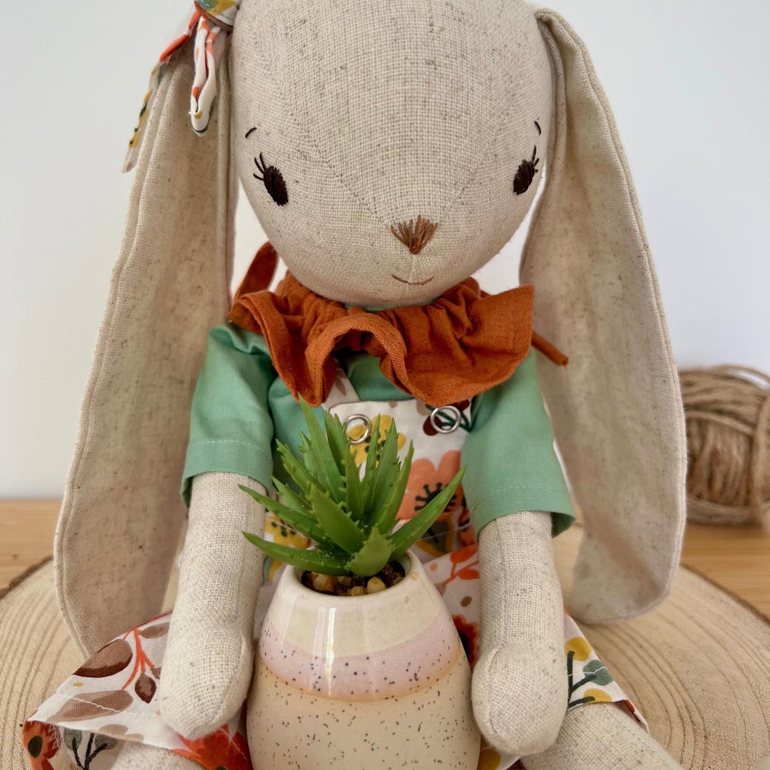 Lina the Cuddly Bunny, Handmade Stuffed Animal, Cuddly Bunny, Baby Toy ...