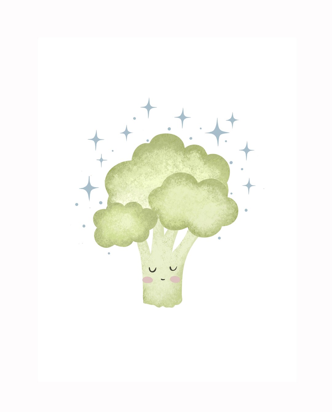 Cute Broccoli Clipart, Broccoli PNG, Nursery Clip Art, Digital Download ...
