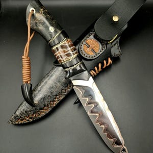 Handmade "black Scorpion" Knife – DI103MP & N690 Laminated Blade - Etsy