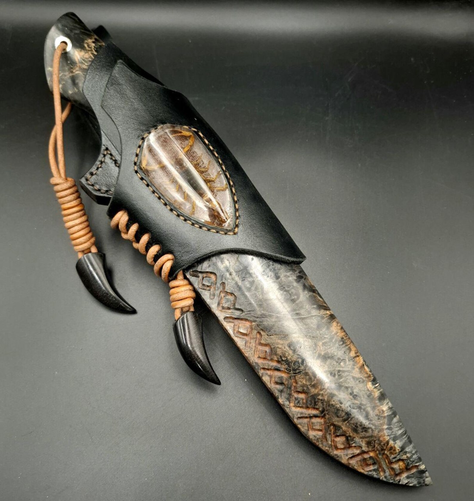 Handmade "black Scorpion" Knife – DI103MP & N690 Laminated Blade - Etsy
