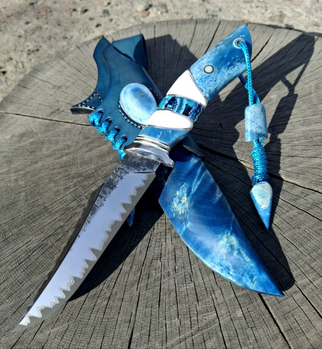Unique Handmade Knife "dolphin" in Stock – DI69-MP Steel Blade in N690 ...