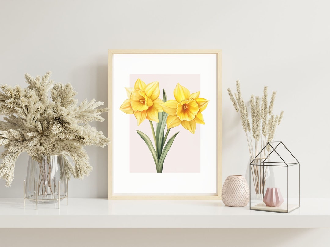 MARCH Birth Flower (daffodil) - Printable Watercolor Birth Month Flower ...