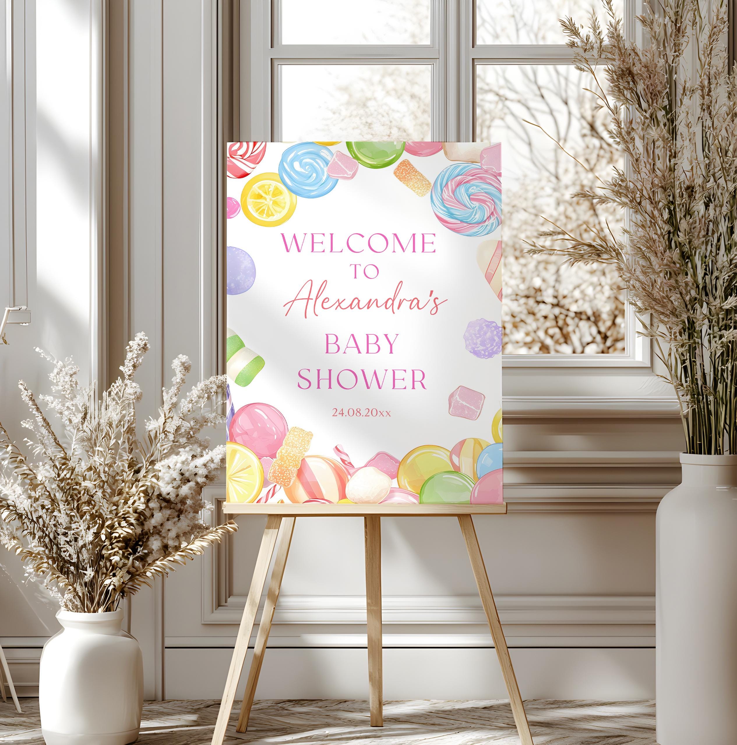 Editable Candyland Baby Shower Welcome Sign - Printable Candy Baby ...