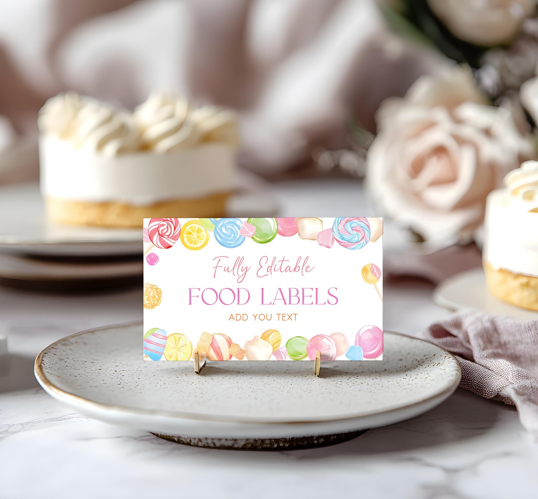 Editable Candyland Food Labels – Baby Shower Food Tent Card Template ...