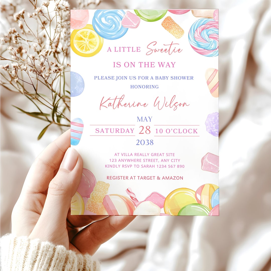 Editable Candyland Baby Shower Invitation – Sweet Baby Shower ...
