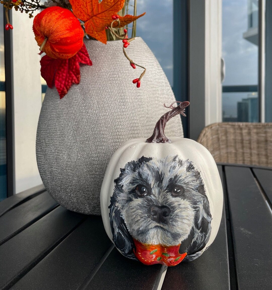 Custom Hand Painted Pet Pumpkins - Etsy