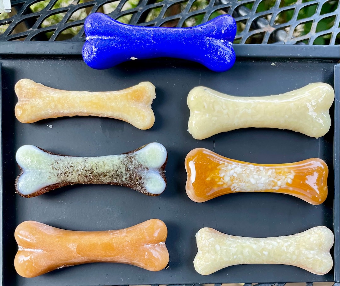 2 DOG BONE MAGNETS fused Glass With 2 Strong Neodymium - Etsy