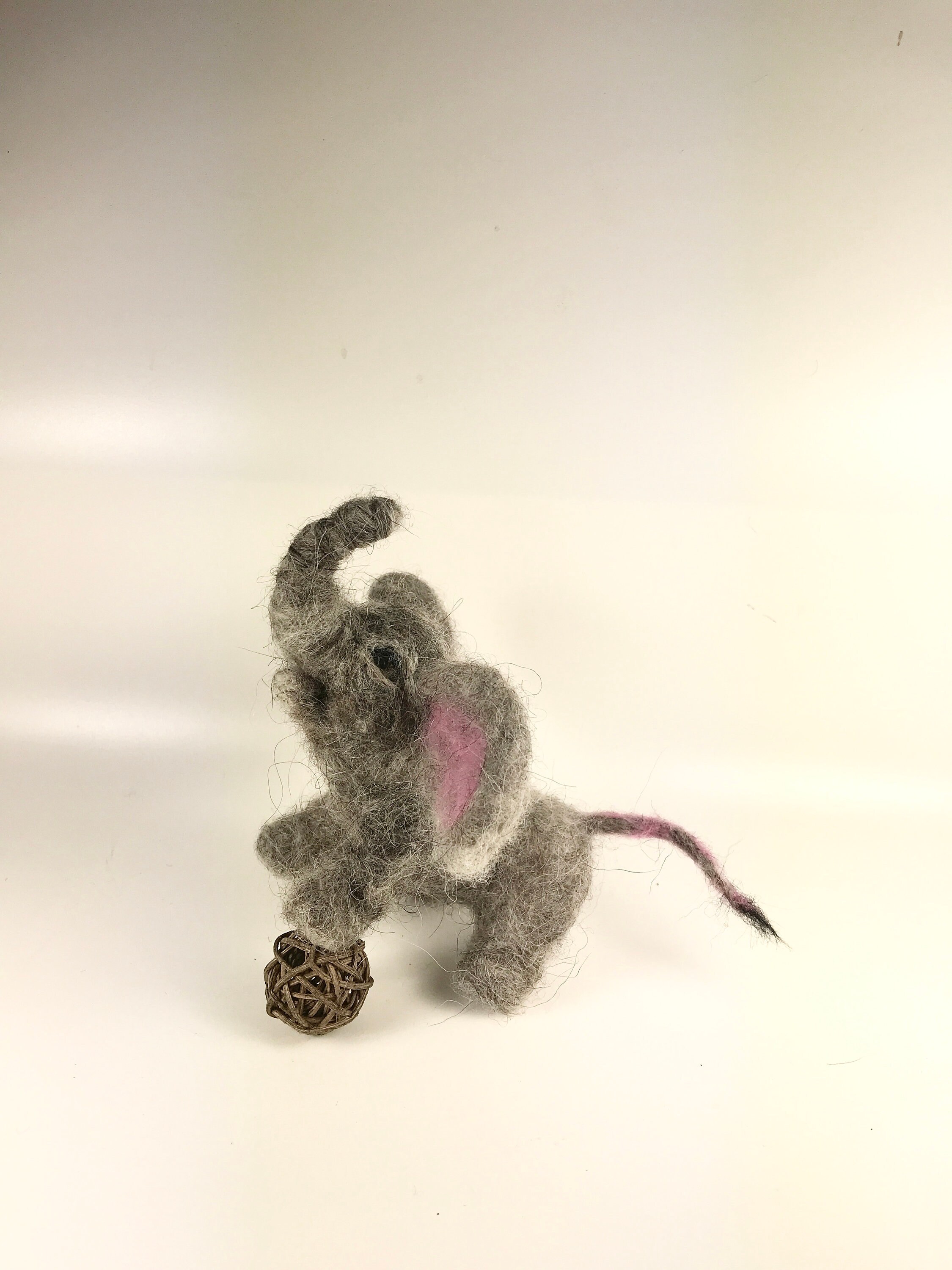 Needle felted baby elephant for display and gentle handling | Etsy