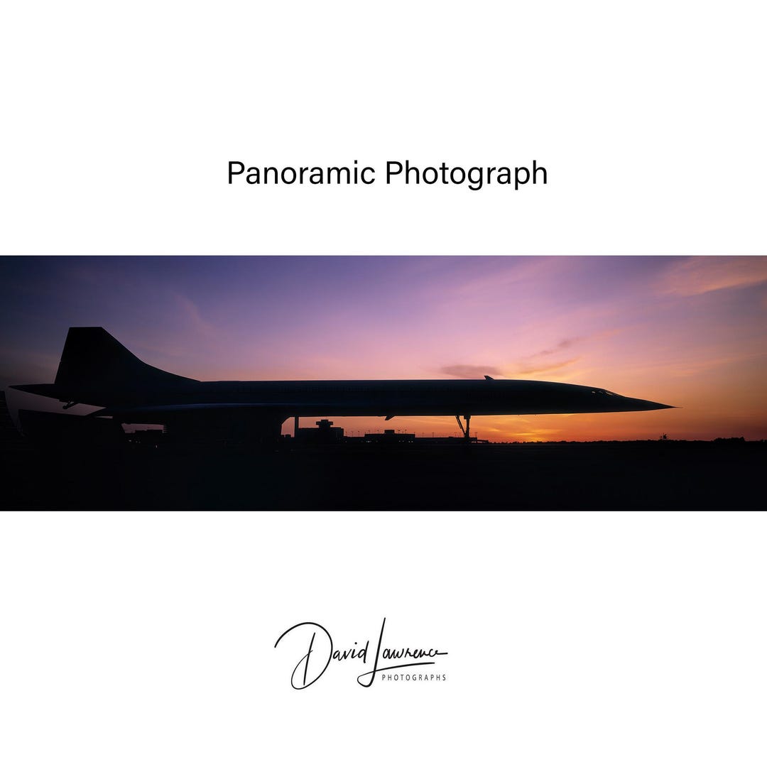 Concorde Airplane Panoramic Wall Art – Supersonic Jet Sunset ...