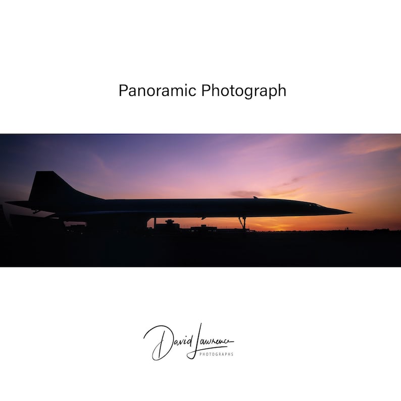 Concorde Airplane Panoramic Wall Art – Supersonic Jet Sunset ...