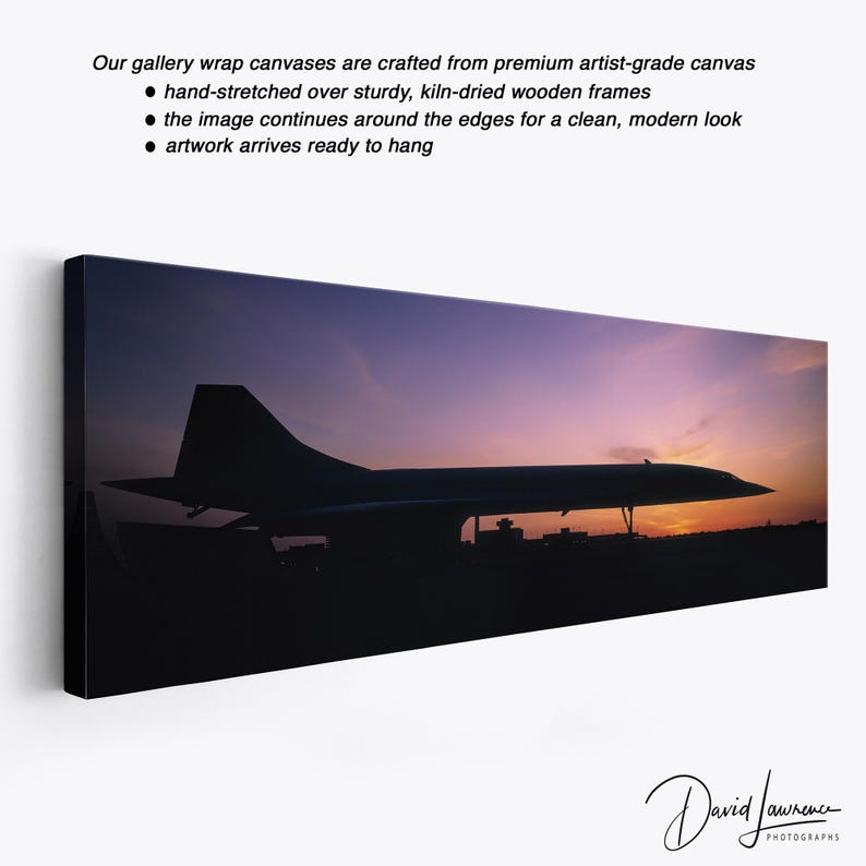 Concorde Airplane Panoramic Wall Art – Supersonic Jet Sunset ...
