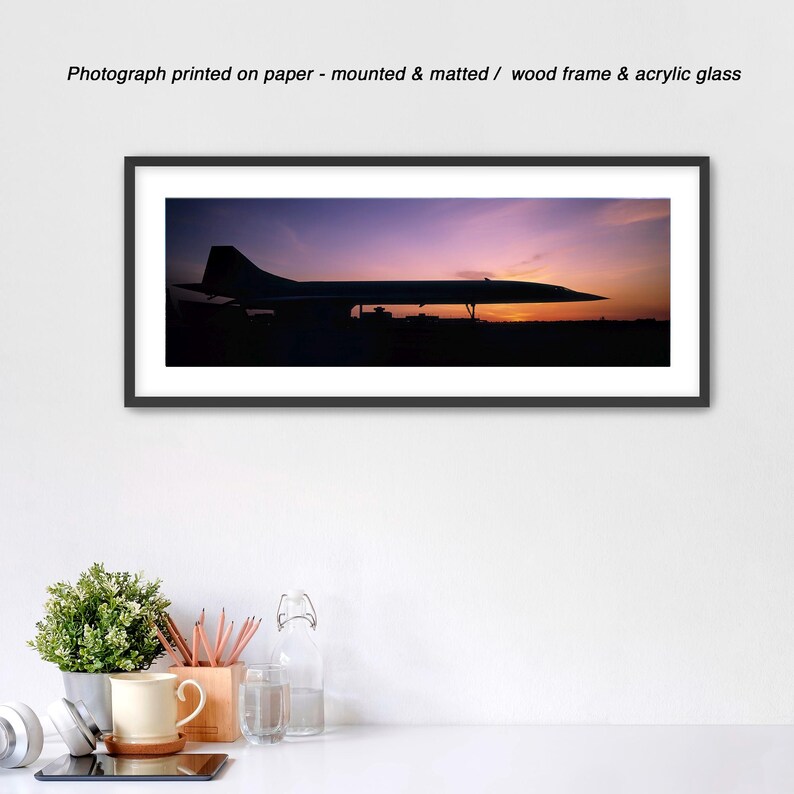 Concorde Airplane Panoramic Wall Art – Supersonic Jet Sunset ...