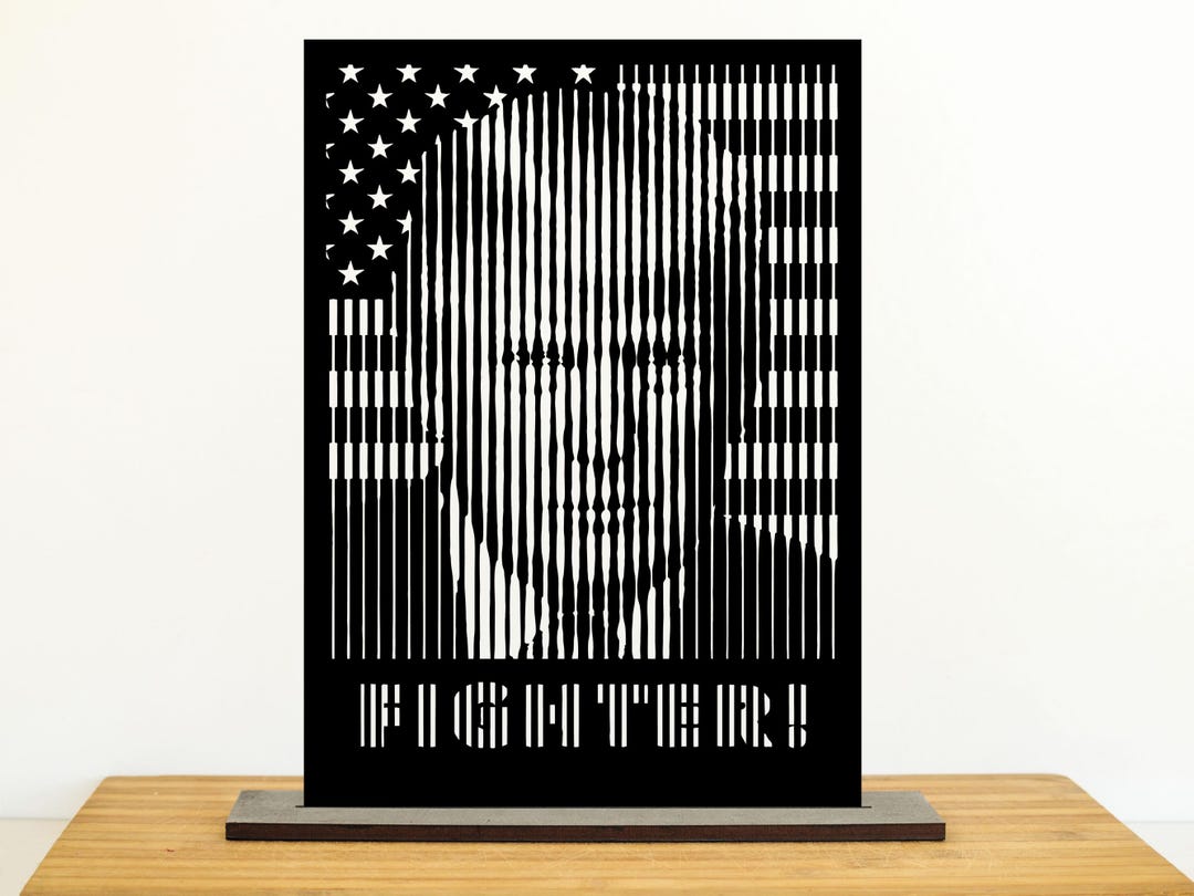 Trump Fighter Laser Artwork, Svg Digital File, Optical Art, Trump ...
