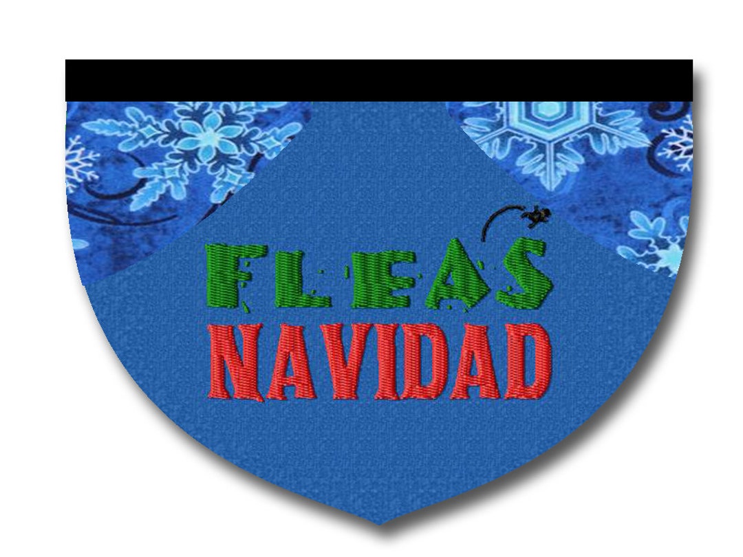 Fleas Navidad Embroidered Reversible Christmas Bandana - Etsy