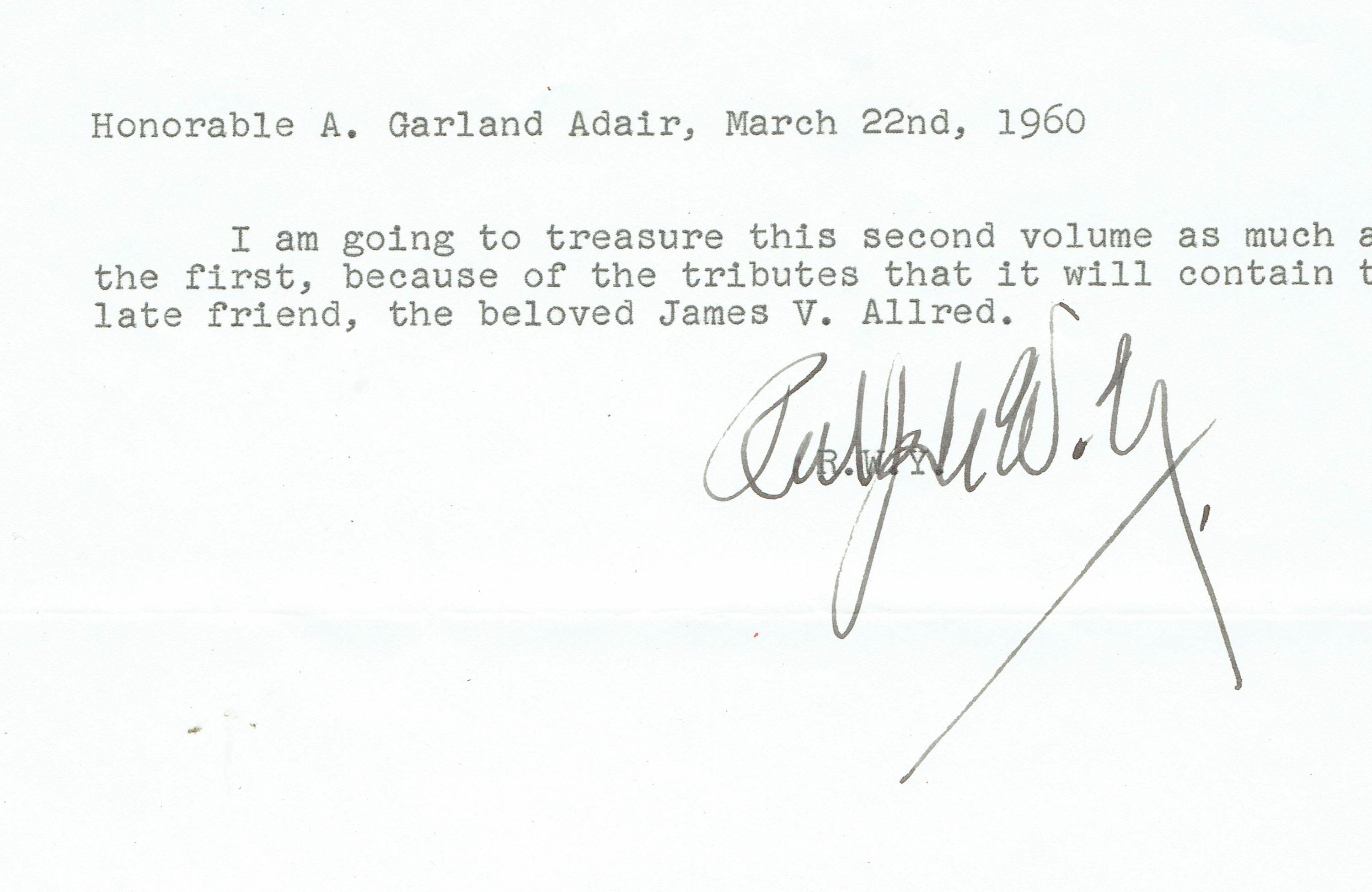 1960 Typewritten Letter United States Senate Letterhead Signed by ...