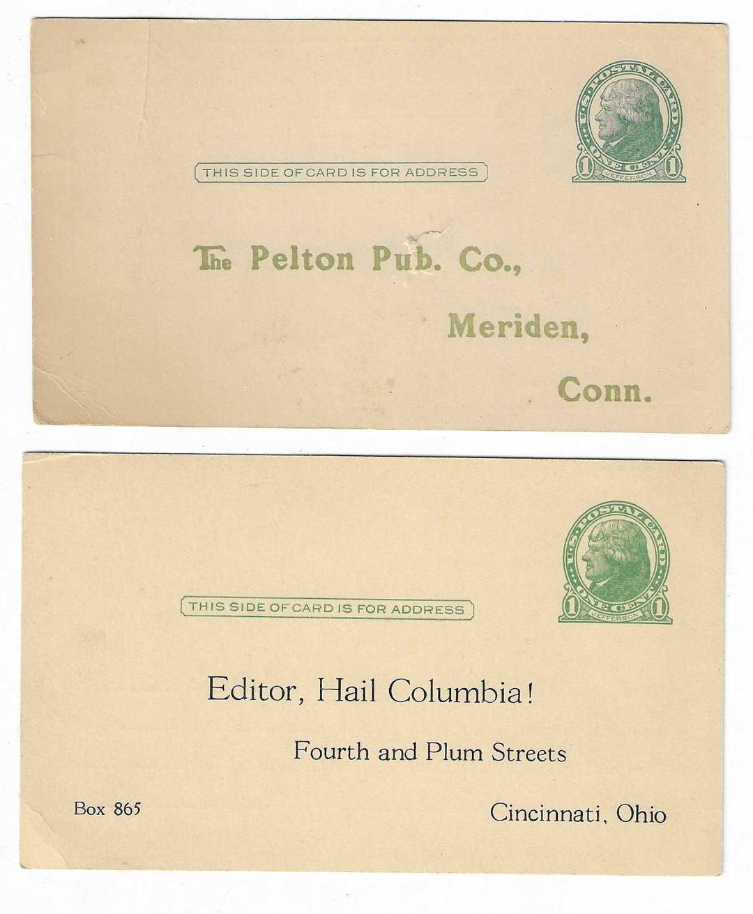 Two Vintage Penny Postcards Return Mail Offers Both Still in Very Good ...