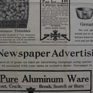 Original 1890s Early 1900s Advertising Poster "illinois Pure Aluminum ...