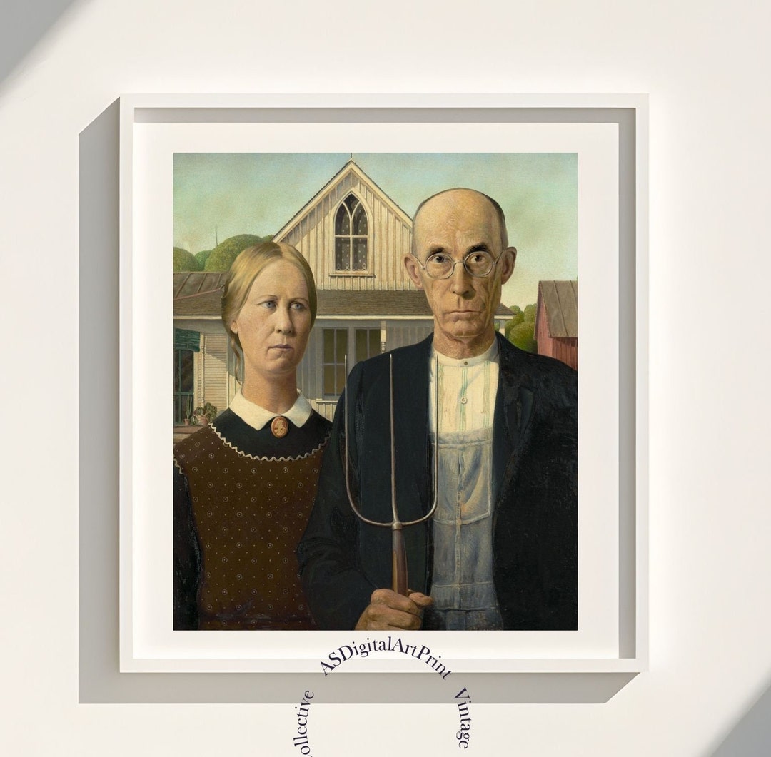 Grant Wood - American Gothic - Printable Digital Poster - Home Decor ...
