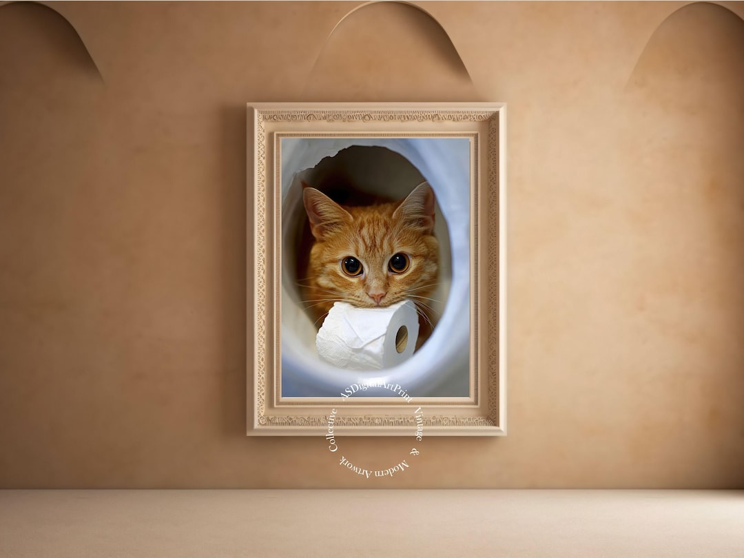 Toilet Paper Guardian – Arte Divertente per Il Bagno Con Gatti ...