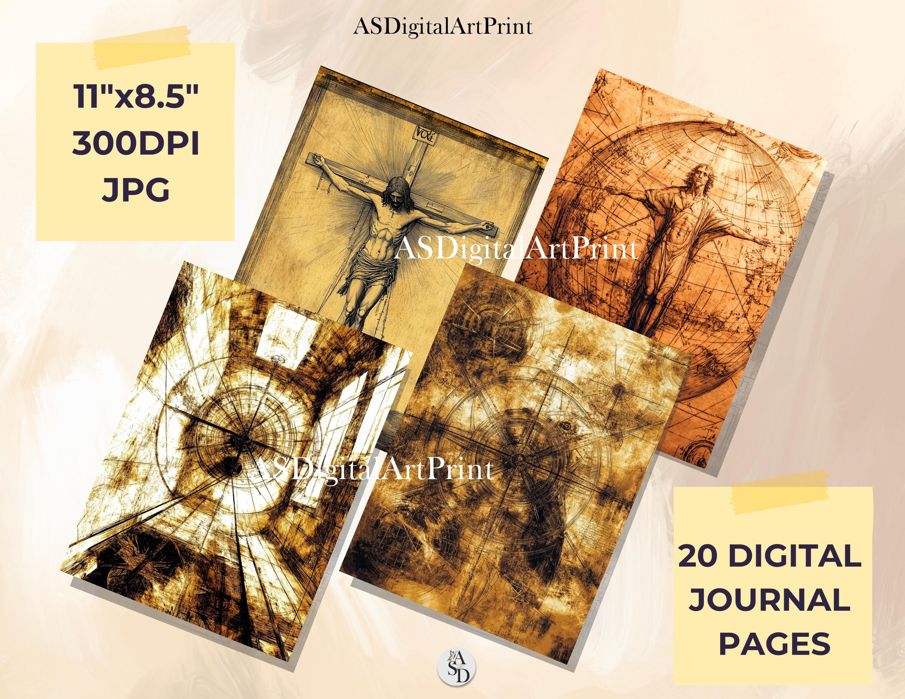 Da Vinci Art Prints: Renaissance Anatomy & Invention Sketches (digital ...