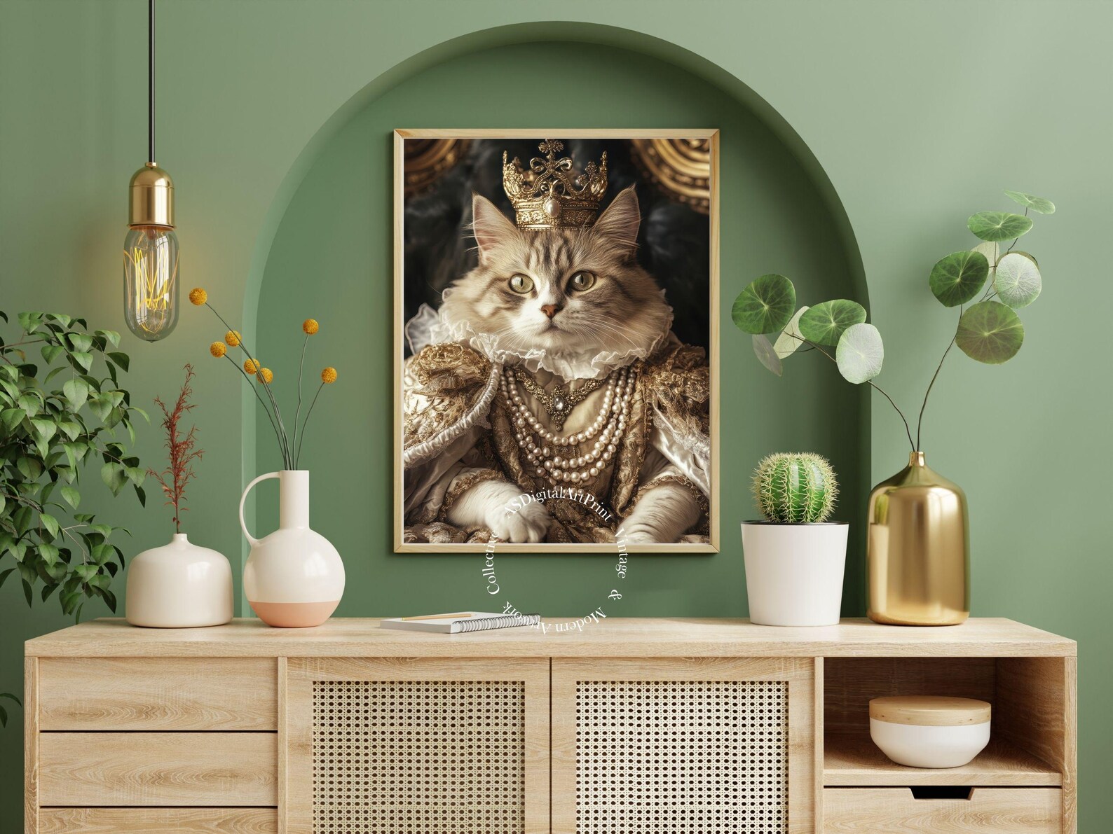 Baroque Cat Portrait Print: Regal Feline Wall Art (digital Download) - Etsy