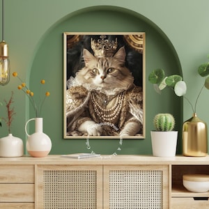 Baroque Cat Portrait Print: Regal Feline Wall Art (digital Download) - Etsy