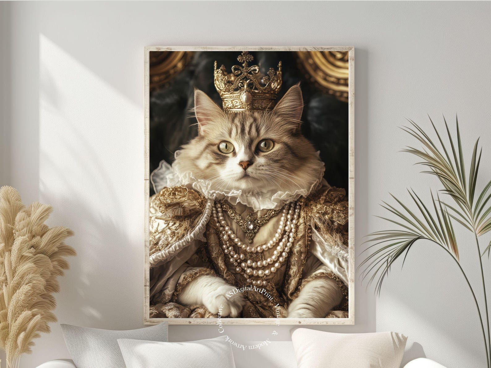 Baroque Cat Portrait Print: Regal Feline Wall Art (digital Download) - Etsy