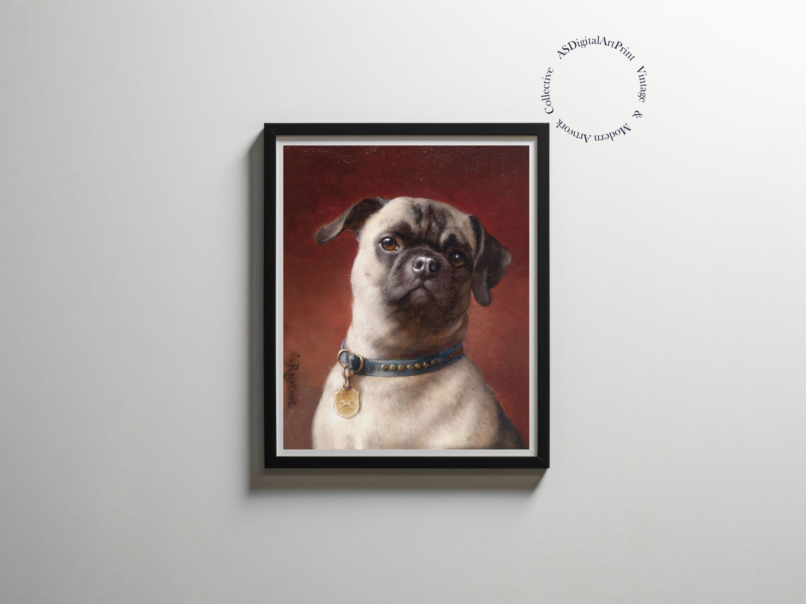 Carl Reichert-mops - Printable Digital Poster - Pug Dog, Animal Posters ...