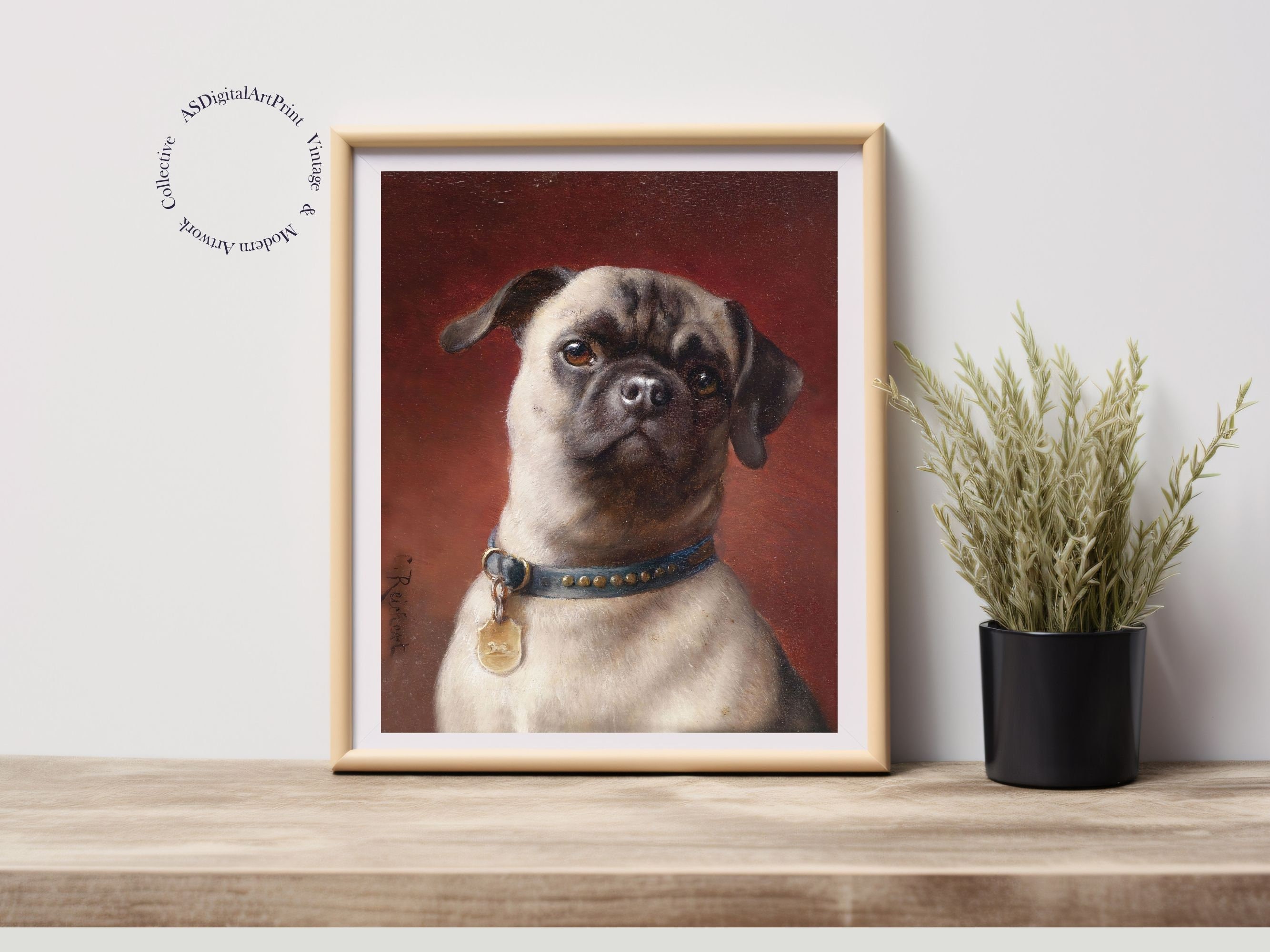 Carl Reichert-mops - Printable Digital Poster - Pug Dog, Animal Posters ...