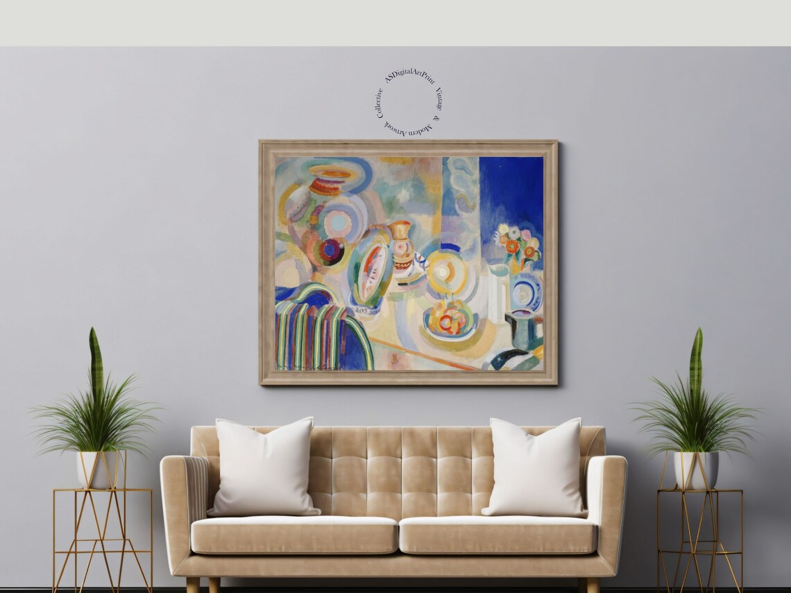 Robert Delaunay Still Life Modern Art in Cubist Style High Resolution ...