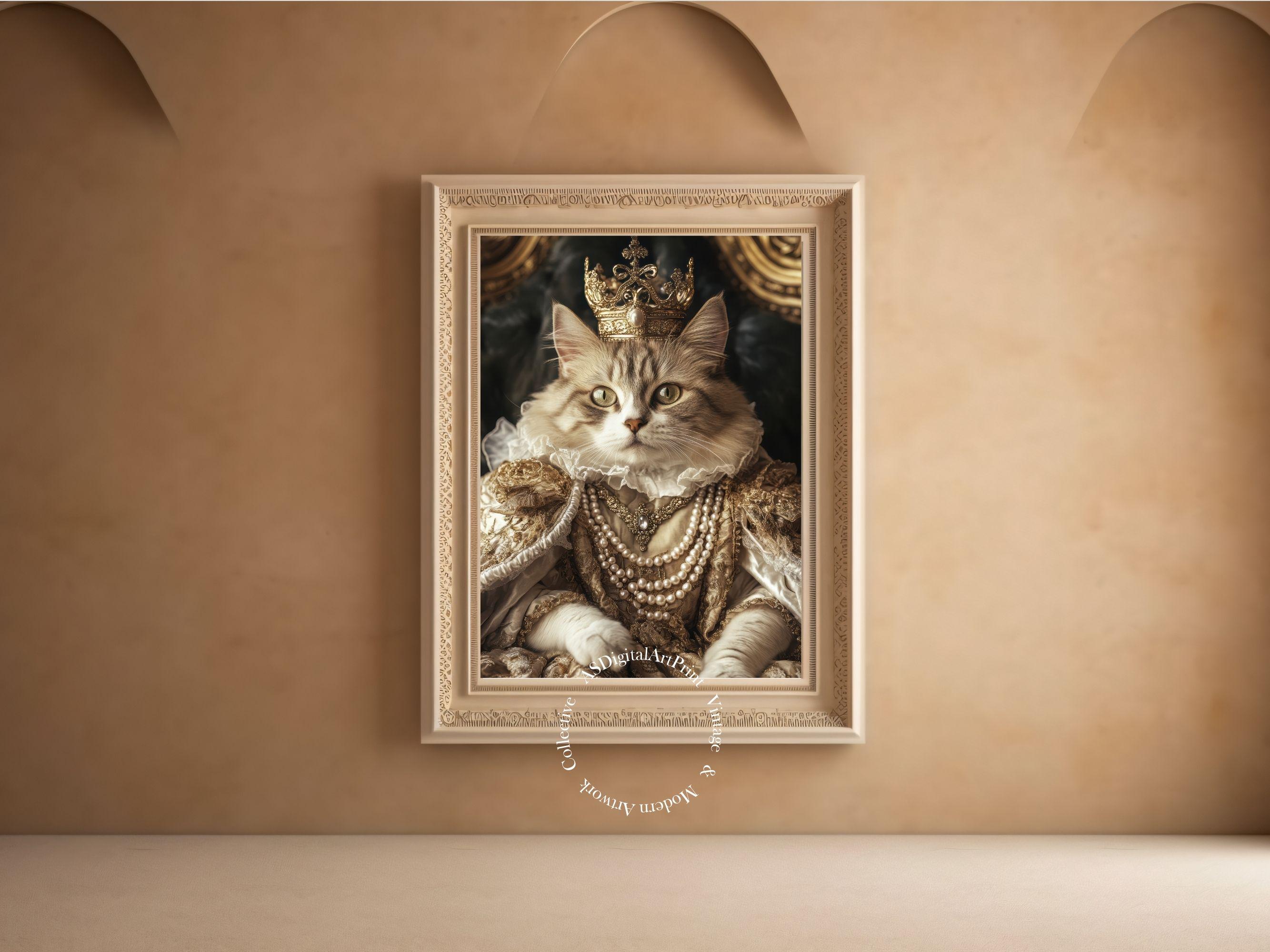 Baroque Cat Portrait Print: Regal Feline Wall Art (digital Download) - Etsy