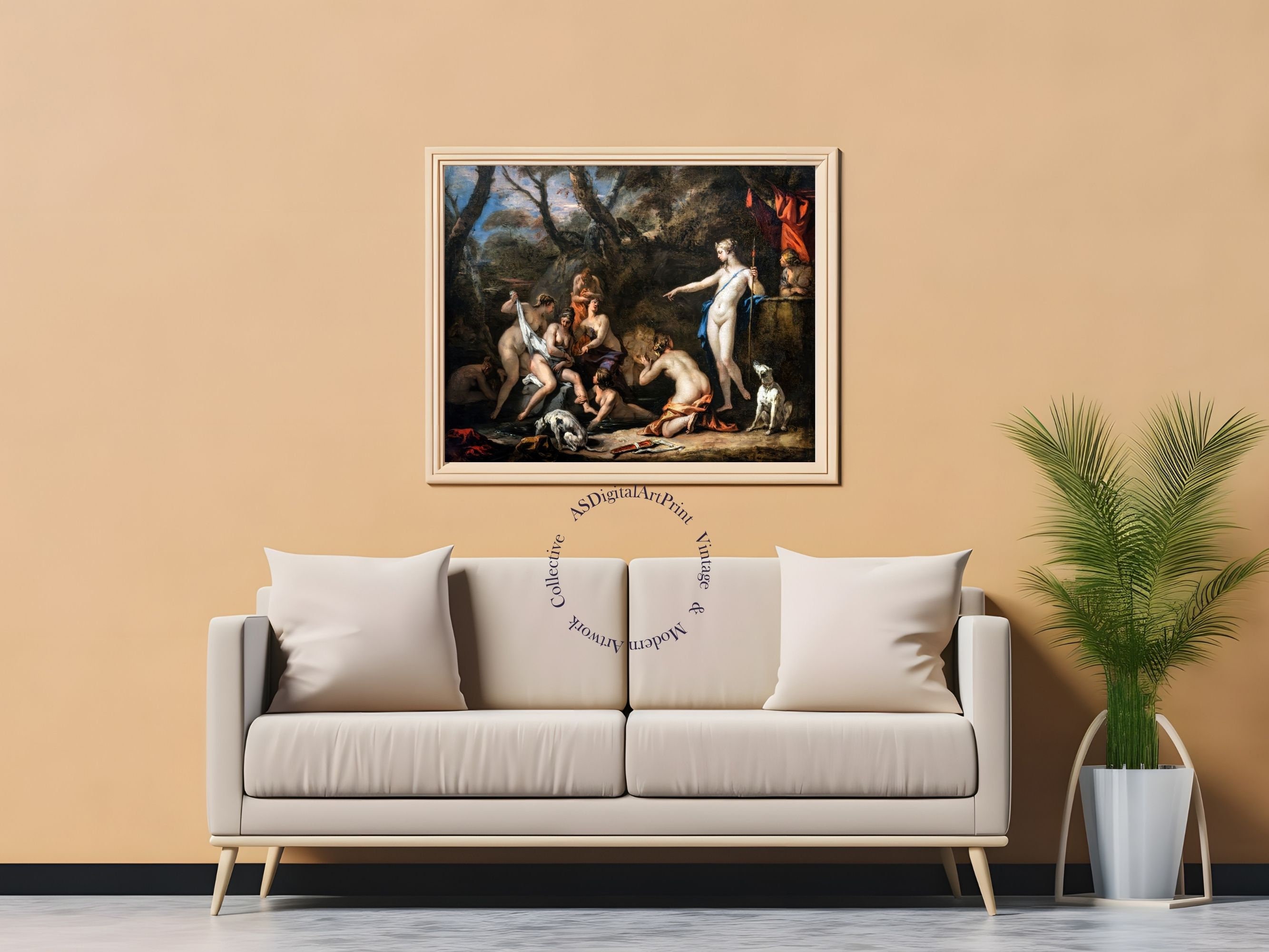 Sebastiano Ricci Diana and Callisto Digital Poster Home Decor, Wall ...