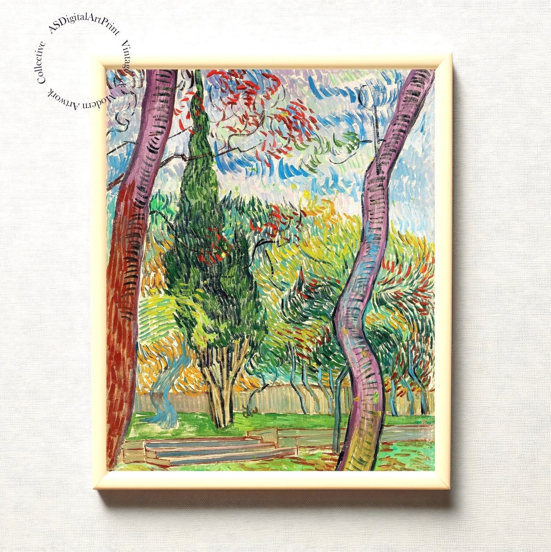 Vincent Van Gogh - Trees in the Asylum Garden - Printable Digital ...