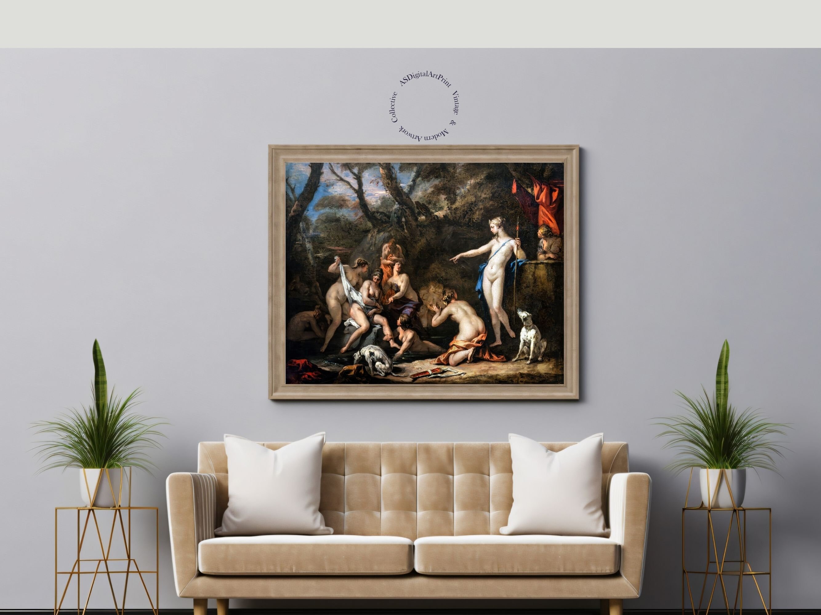 Sebastiano Ricci Diana and Callisto Digital Poster Home Decor, Wall ...