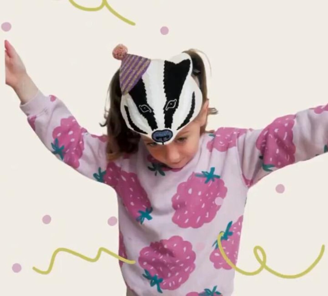 Customizable Children’s Badger Costume Headdress | Animal Costume for ...