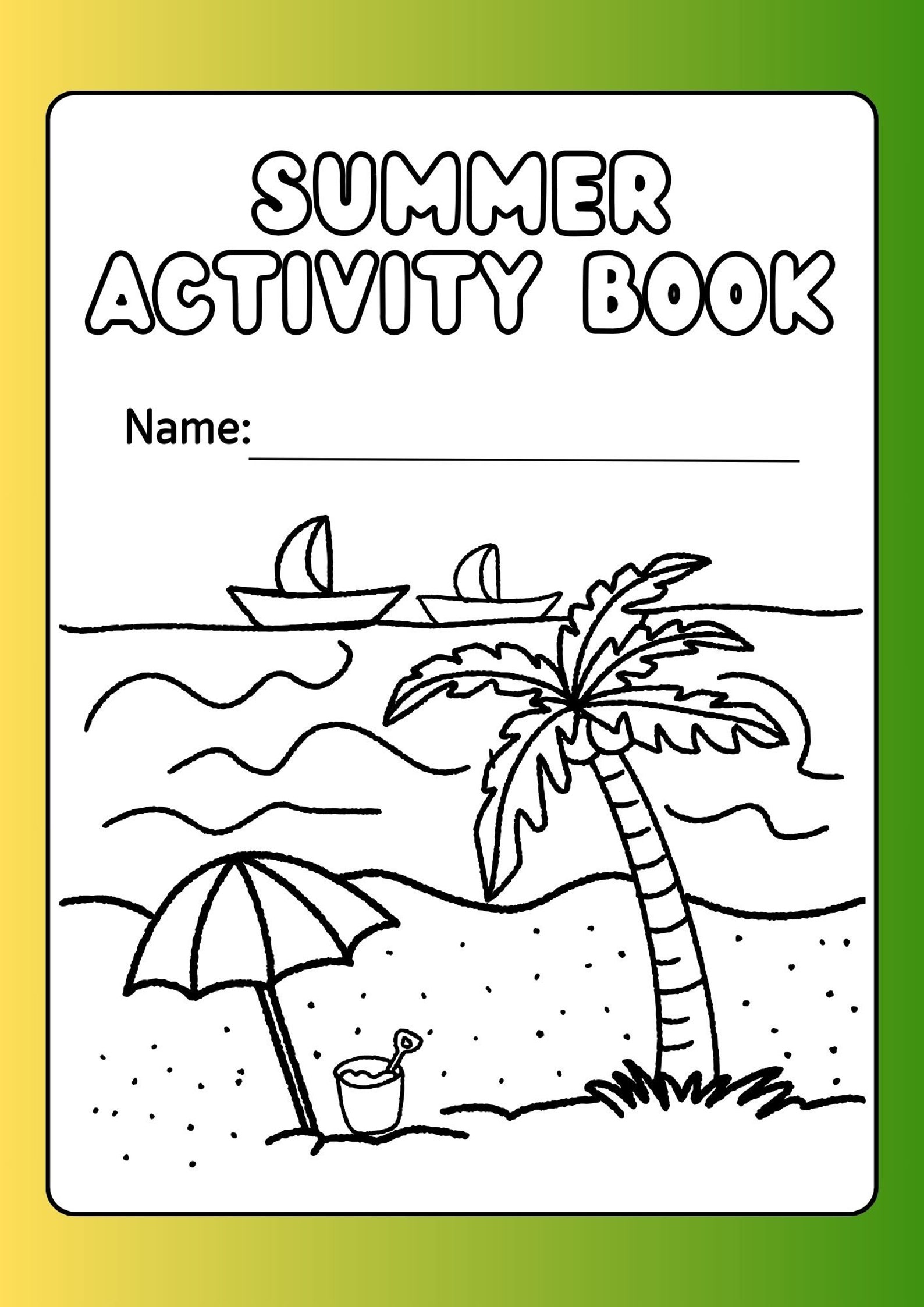 Summer Activity Book, Summer Templates Kids - Etsy