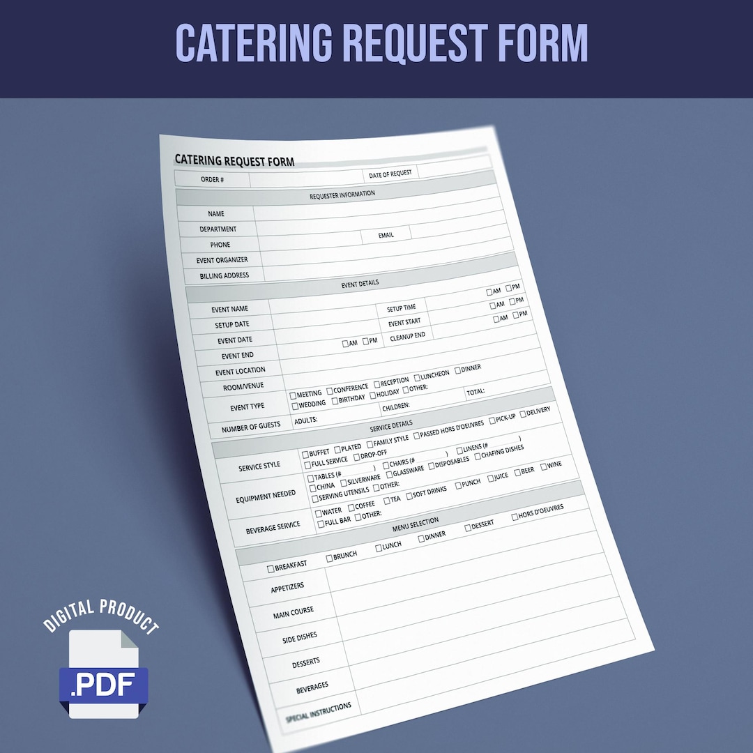 Catering Request Form - Etsy