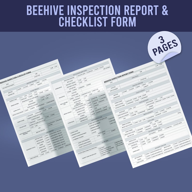 Beehive Inspection Report & Checklist Form - Etsy